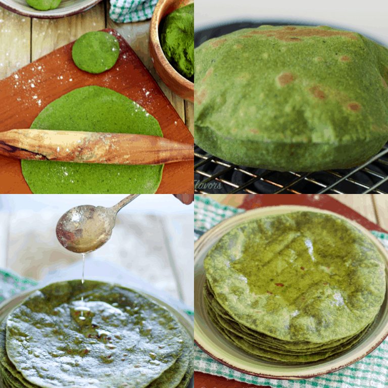 Palak (Spinach) Phulka - Kid Friendly recipe - Spices N Flavors