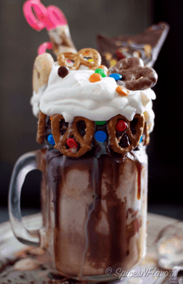 Salted Caramel Cookie and Pretzel Freakshake - Spices N Flavors