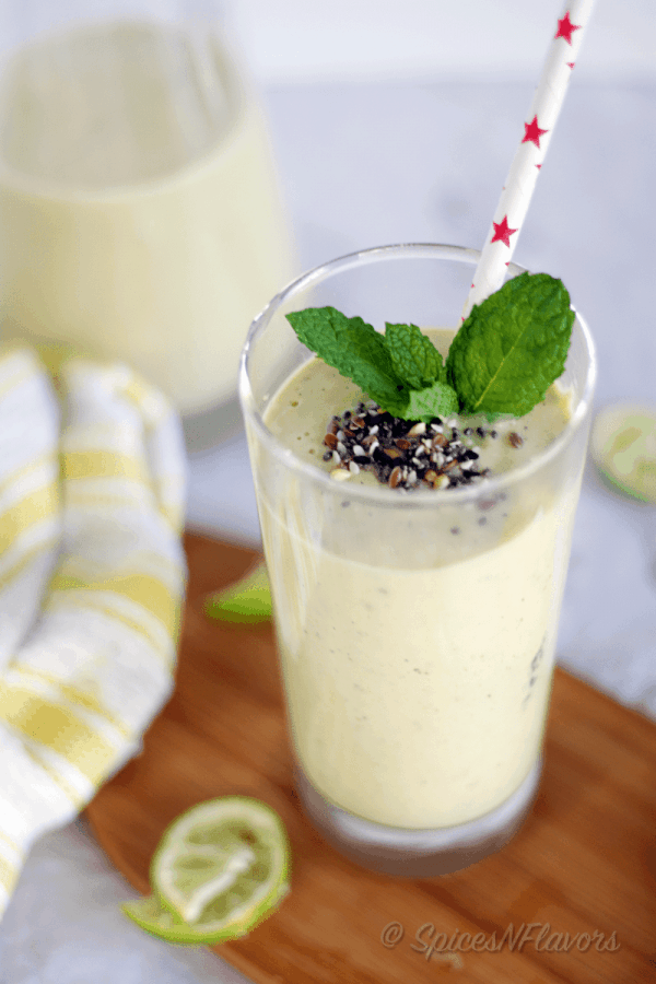 Mango Cheesecake Smoothie - Dessert for Breakfast - Spices N Flavors