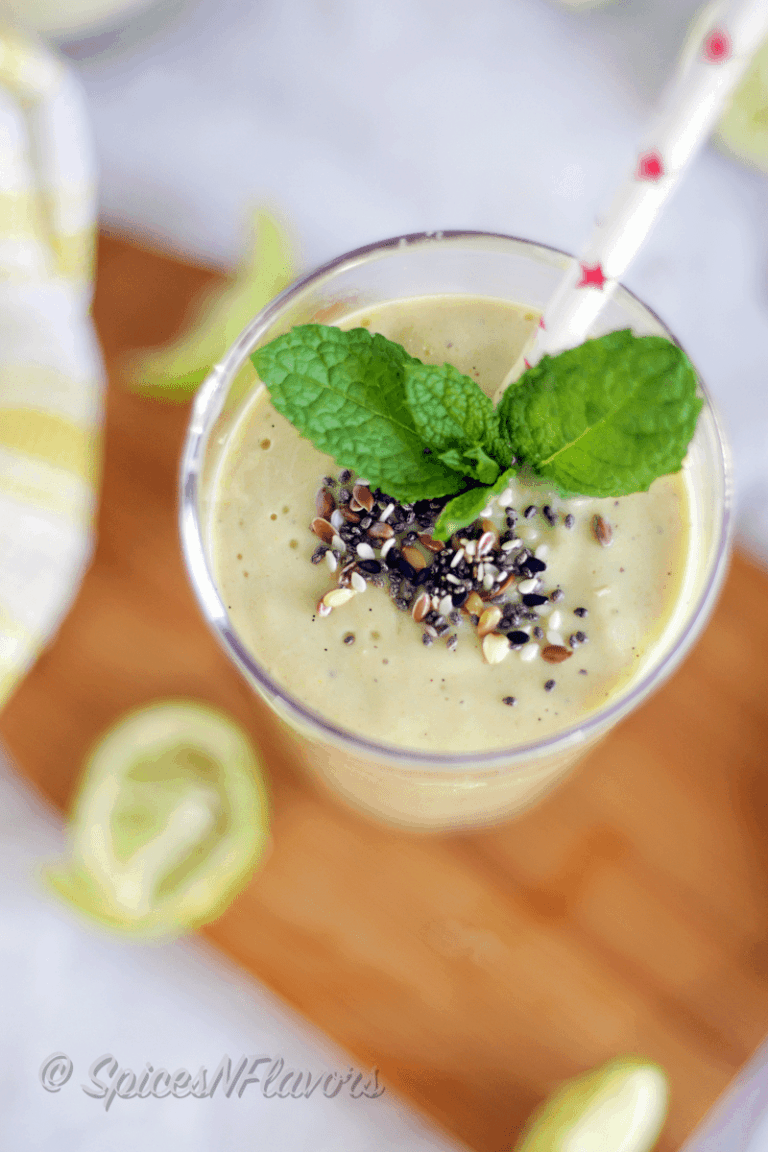 Mango Cheesecake Smoothie - Dessert for Breakfast - Spices N Flavors