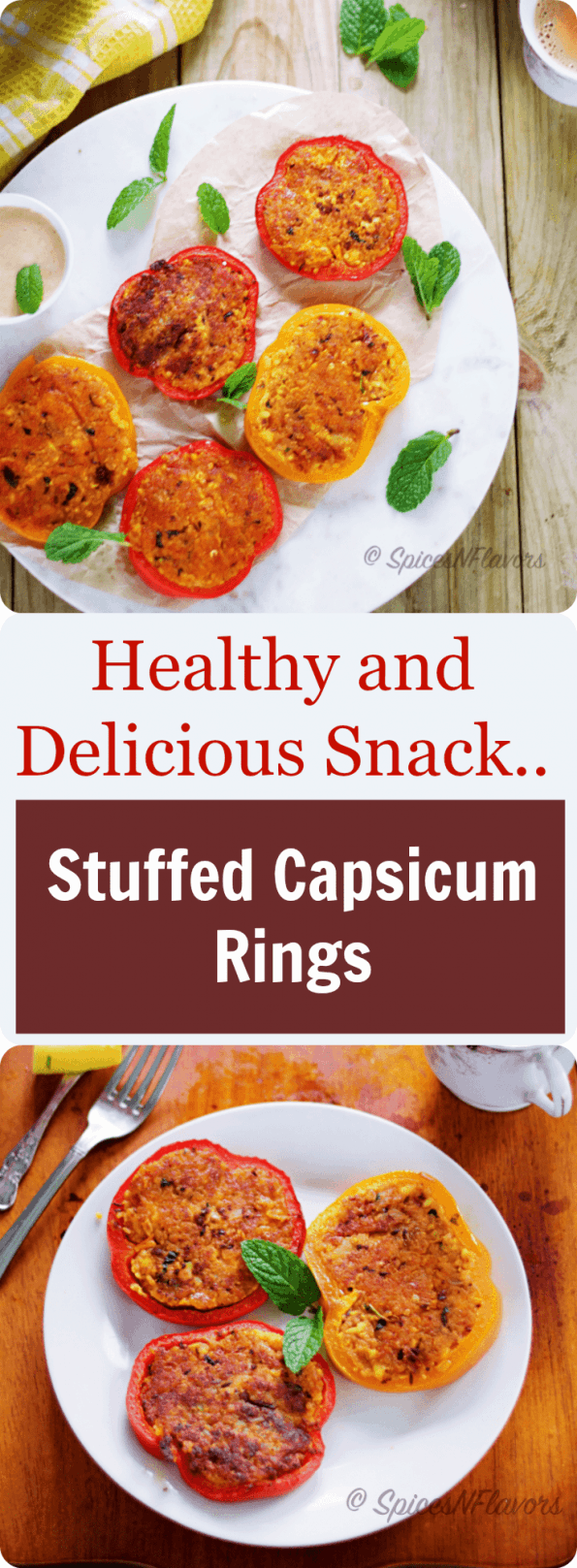 Stuffed Capsicum Rings recipe for Toddler and Kids - Spices N Flavors