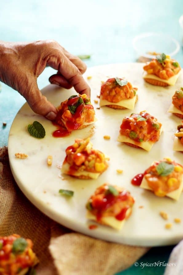 Cheesy Monaco Bites -Monaco Biscuit Party Topping - Spices N Flavors