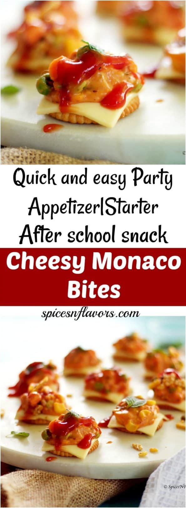 Cheesy Monaco Bites -Monaco Biscuit Party Topping - Spices N Flavors
