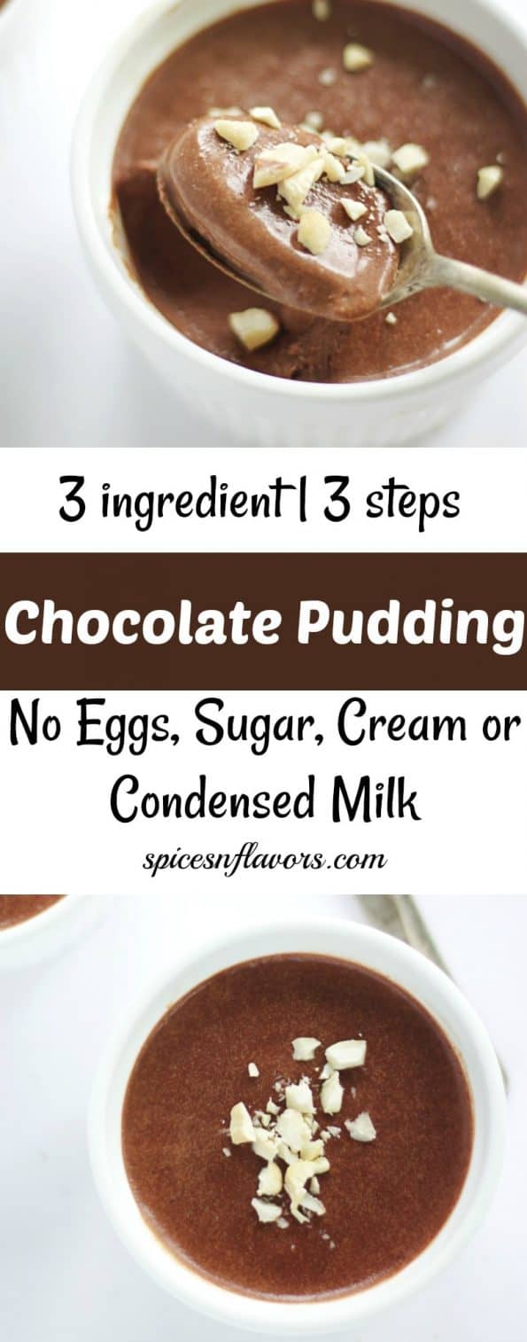 Chocolate pudding - 3 ingredients - Spices N Flavors