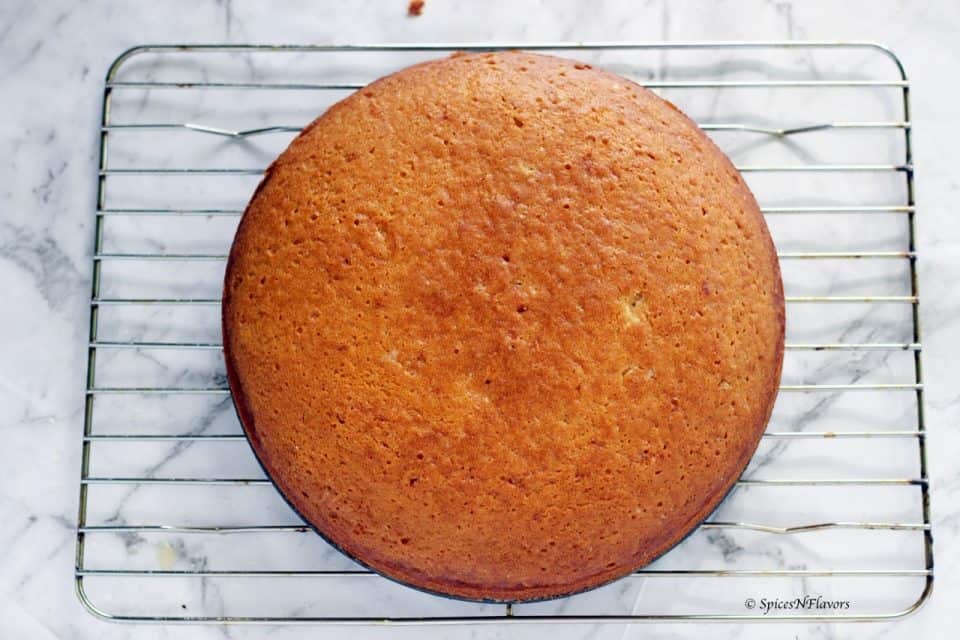Eggless Vanilla Cake-One bowl no butter or milk - Spices N Flavors
