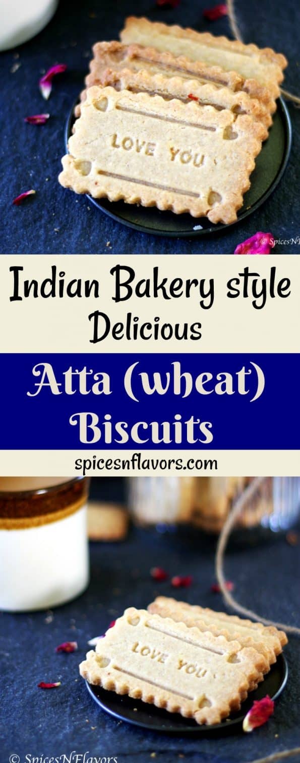 Atta Biscuits | How to make Whole Wheat Biscuits - Spices N Flavors