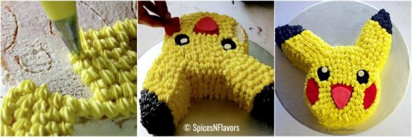 Pikachu Cake Tutorial - Easy Step by Step format - Spices N Flavors