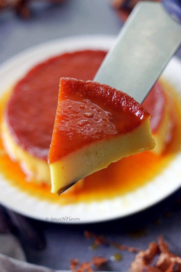 Instant Pot Caramel Bread Pudding (Eggless) - Spices N Flavors