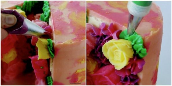 Buttercream Flower Cake - Part 2 | Trending Cut Out Cake - Spices N Flavors