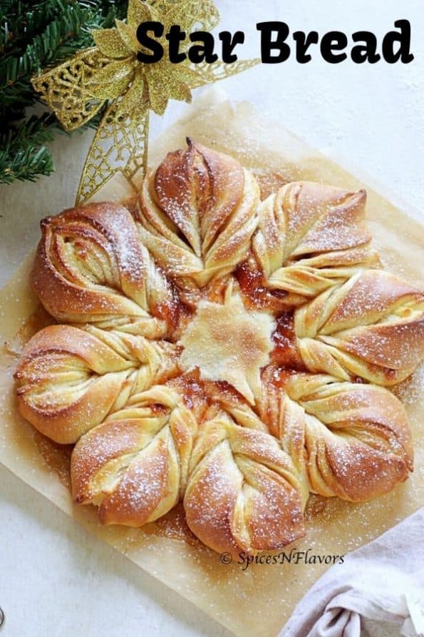 How to make Star Bread in 5 simple steps (Egg-Free) - Spices N Flavors