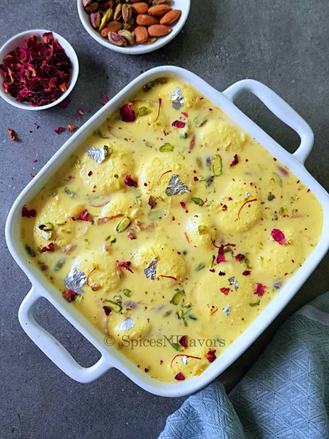 Rasmalai recipe - 9 helpful tricks no one Shares - Spices N Flavors
