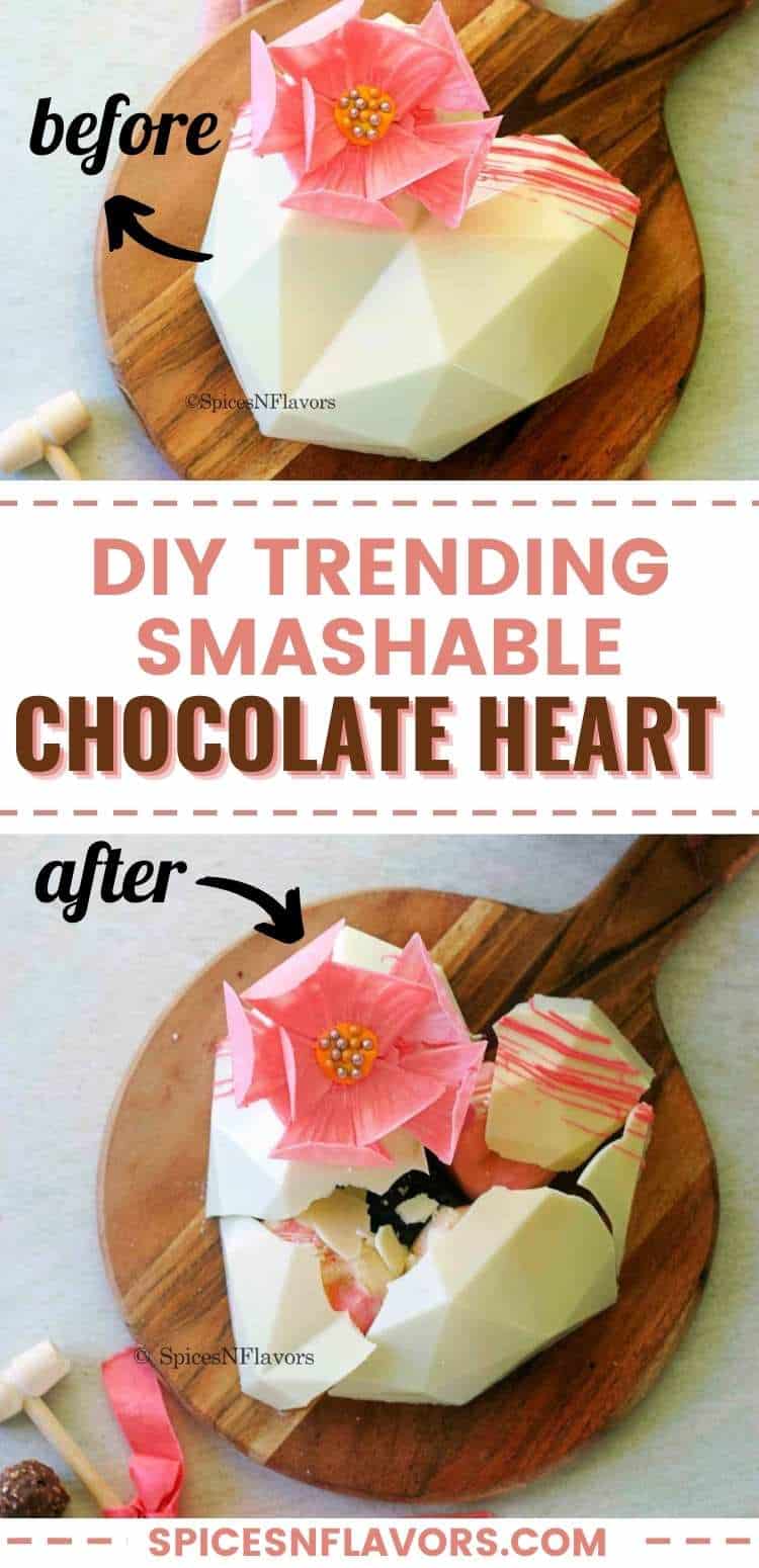 Breakable/ Smashable Chocolate Heart with hammer - Spices N Flavors