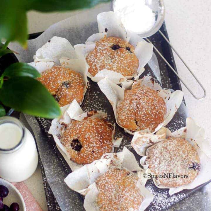 TikTok's 3 ingredients Blueberry Muffins recipe - Spices N Flavors