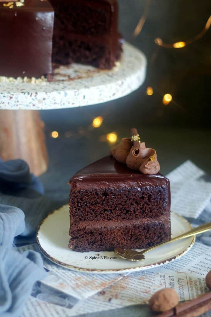 Rich and Classy Eggless Dutch Truffle Cake - Spices N Flavors