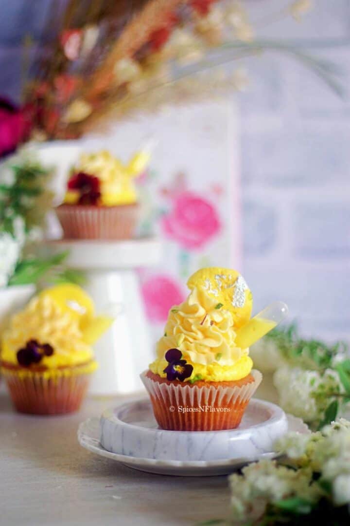 Eggless Rasmalai Cupcakes - Spices N Flavors