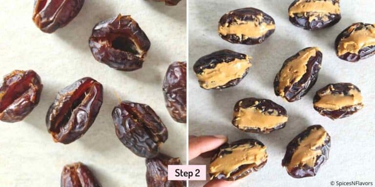 Chocolate Covered Peanut Butter Stuffed Dates - Spices N Flavors