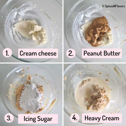 Peanut Butter Cream Cheese Frosting without Butter - Spices N Flavors
