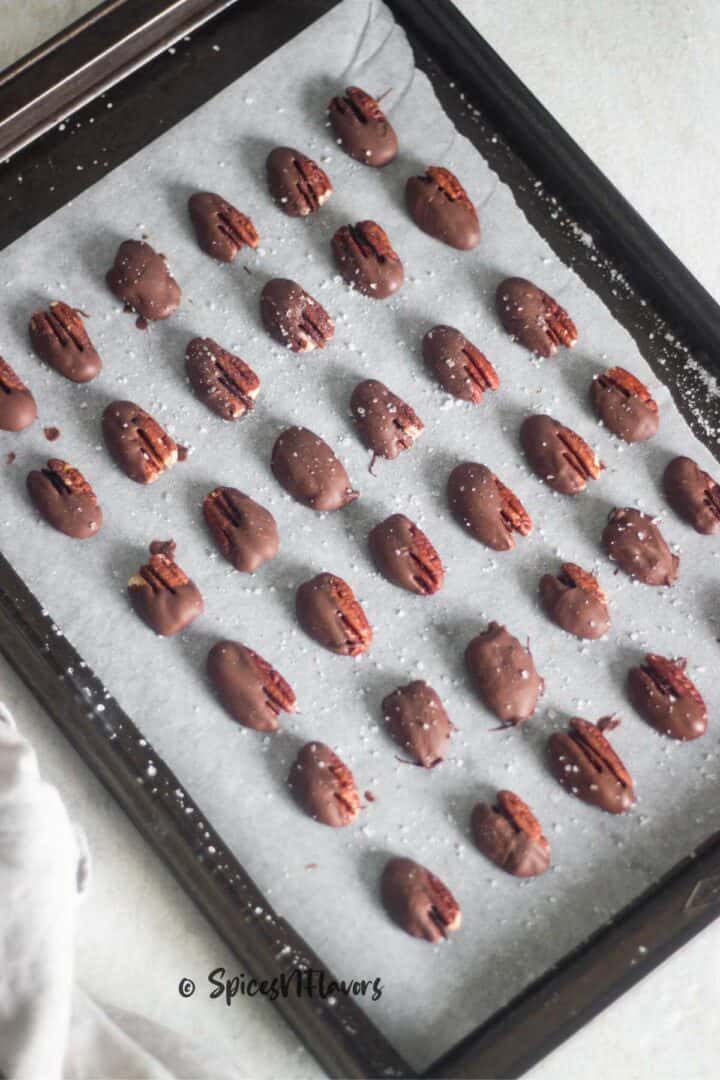 How to make Chocolate Covered Pecans recipe - Spices N Flavors