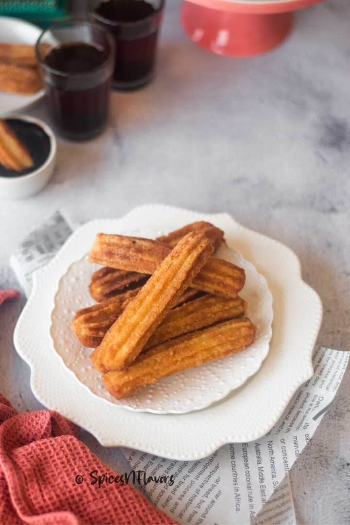 The Best Eggless Churros Recipe - Spices N Flavors