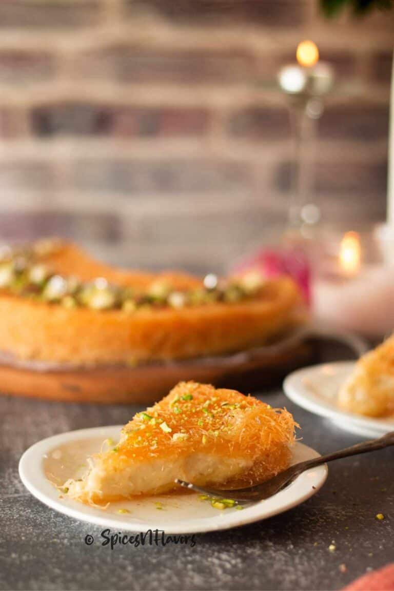 Knafeh recipes (Lebanese Kunafa recipe) with Cream - Spices N Flavors