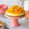 The Best Eggless Baked Mango Cheesecake recipe - Spices N Flavors