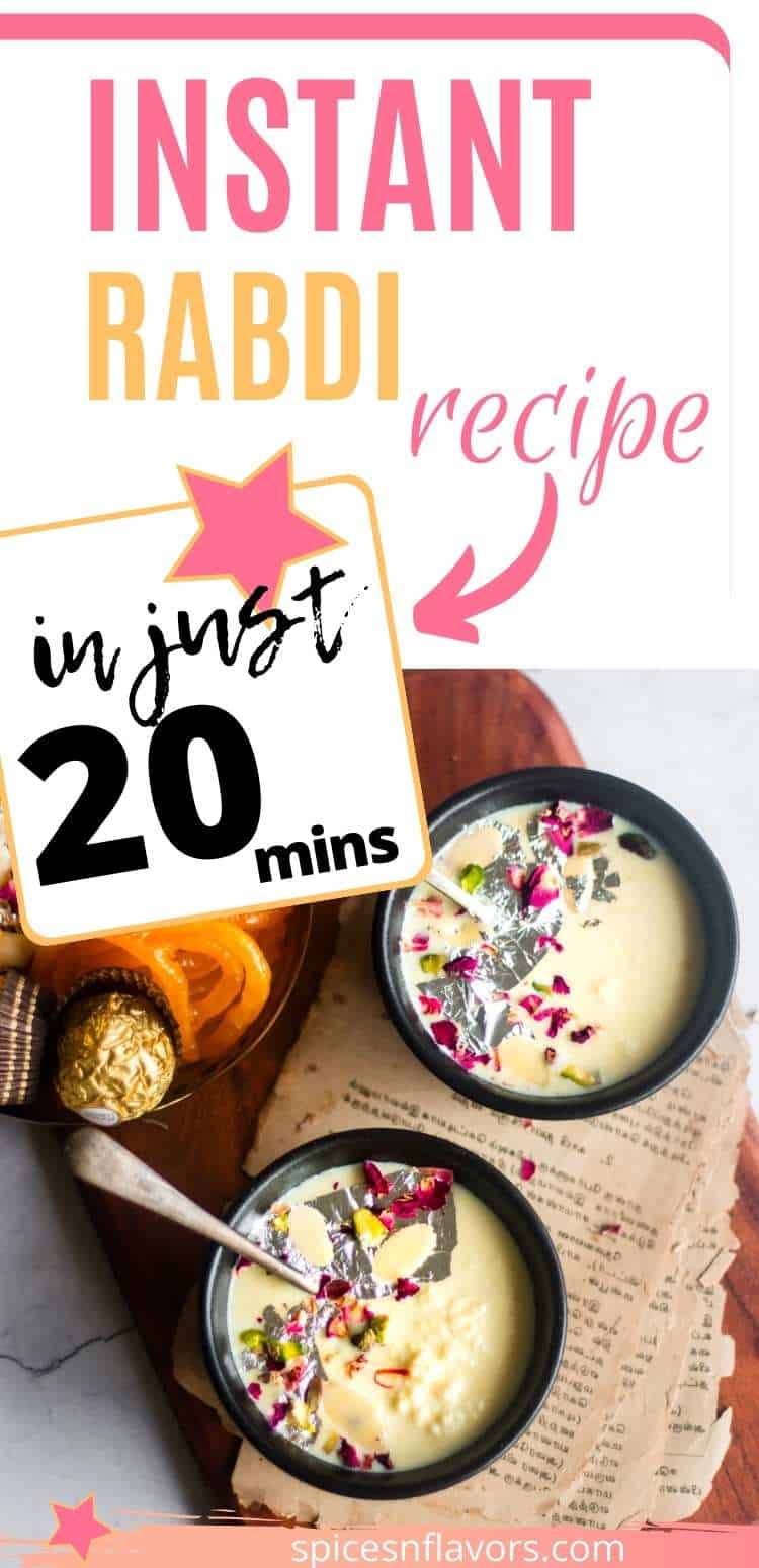 Make Easy and Quick Instant Rabdi Recipe in 20 mins - Spices N Flavors