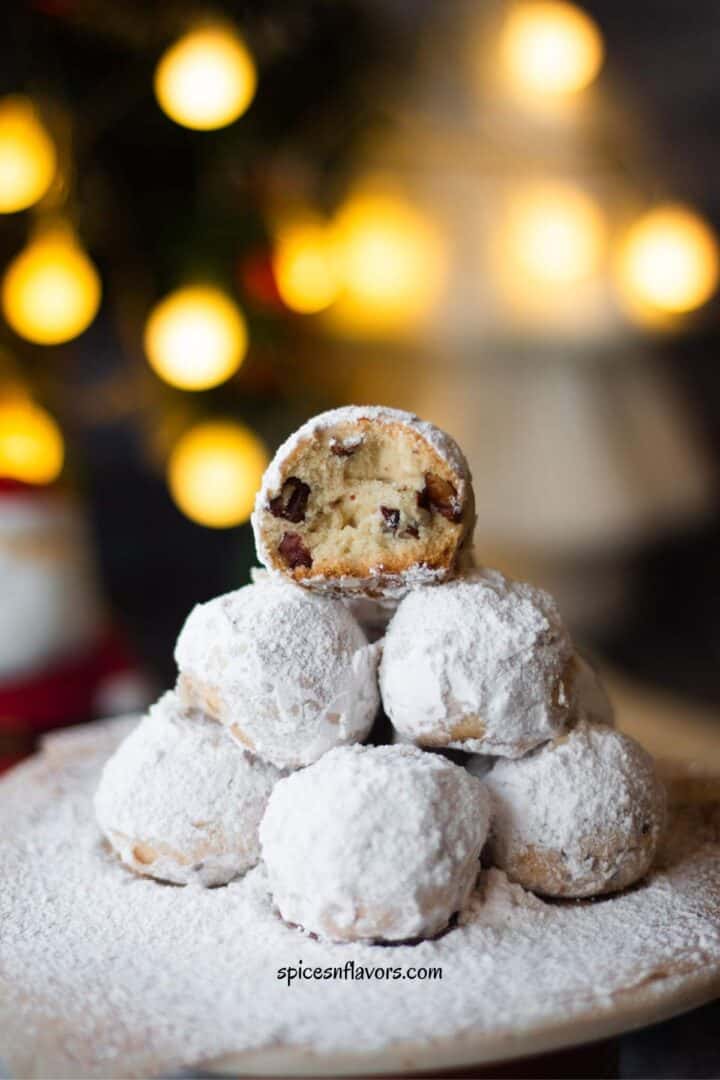 Mexican Polvorones Cookie recipe - Wedding Cookies - Spices N Flavors