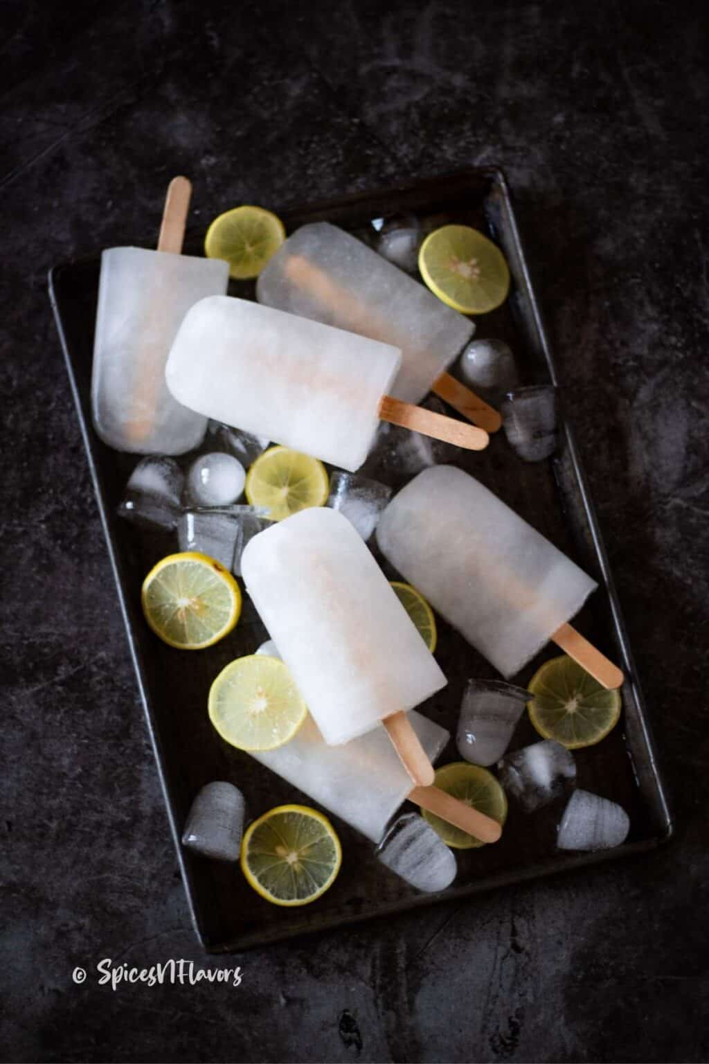 How to make Lemon Popsicles - Quick and Easy recipe - Spices N Flavors