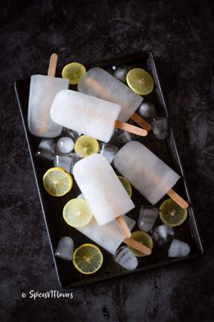 How to make Lemon Popsicles - Quick and Easy recipe - Spices N Flavors