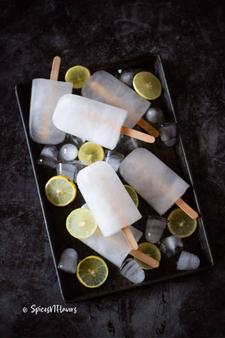 How to make Lemon Popsicles - Quick and Easy recipe - Spices N Flavors