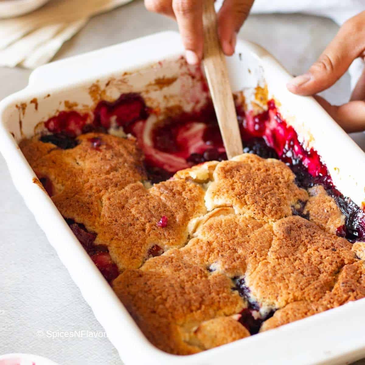 How to make Fruit Cobbler - Easy and Quick recipe - Spices N Flavors