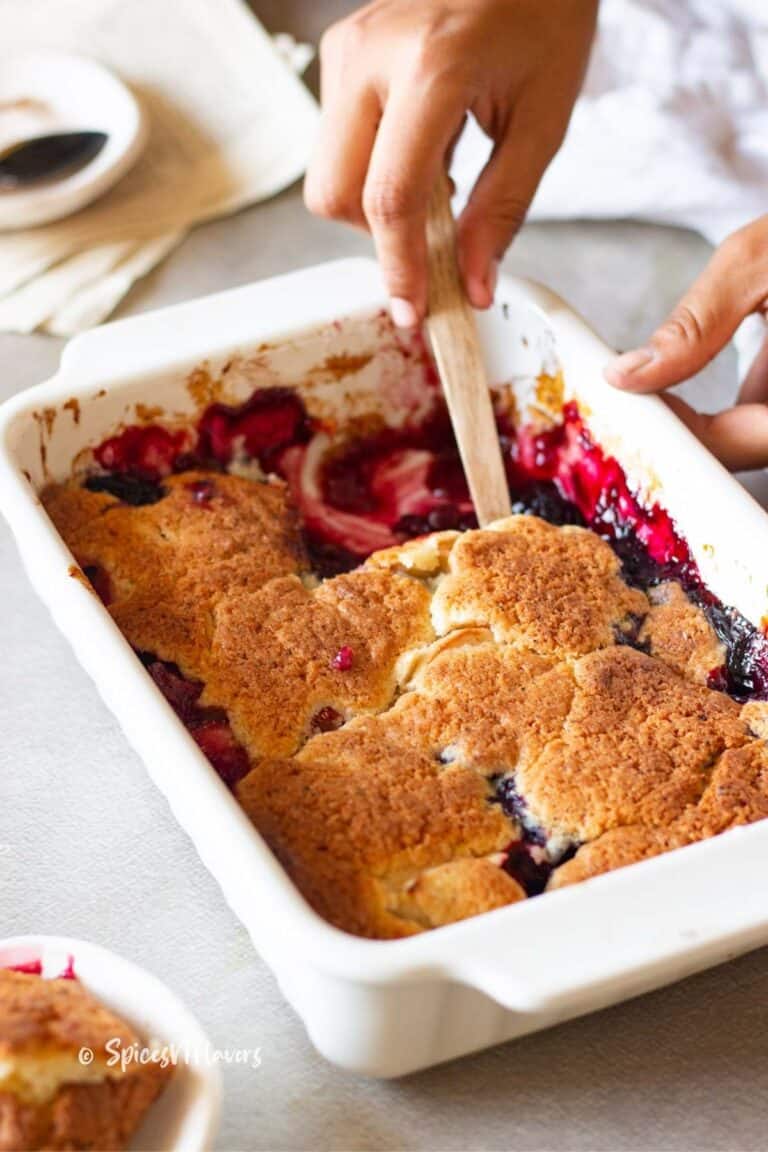 How to make Fruit Cobbler - Easy and Quick recipe - Spices N Flavors