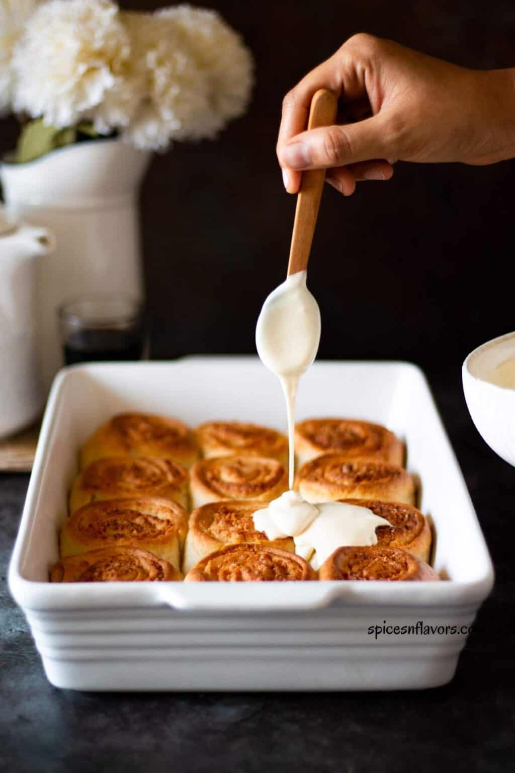Make Quick Creamy Glaze recipe without Powdered Sugar - Spices N Flavors