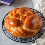 Round Challah recipe - Easy 4-strand braided bread - Spices N Flavors
