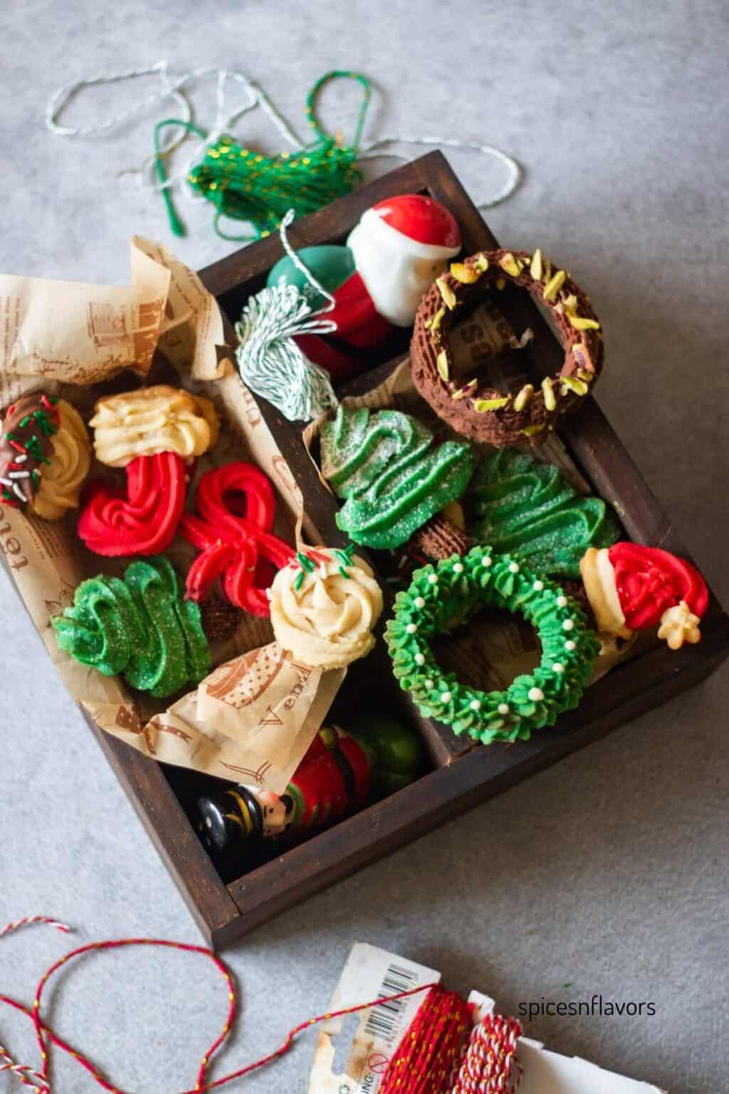 Christmas Butter Cookies recipe using 1 Basic Dough - Spices N Flavors