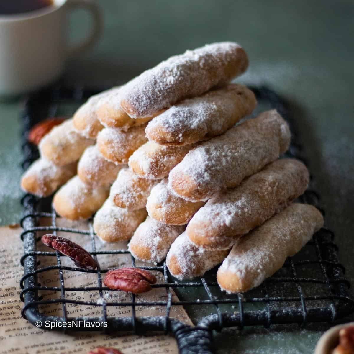 Pecan Fingers Cookies recipe - Spices N Flavors
