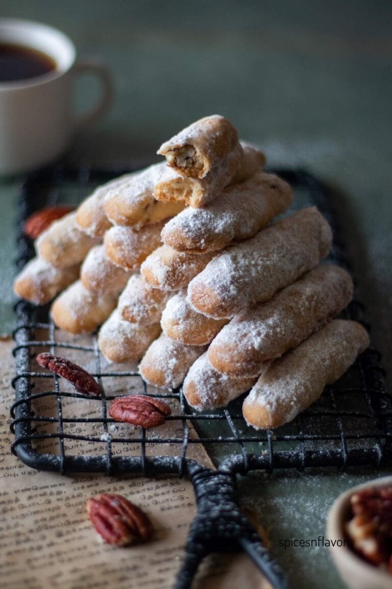 Pecan Fingers Cookies recipe - Spices N Flavors