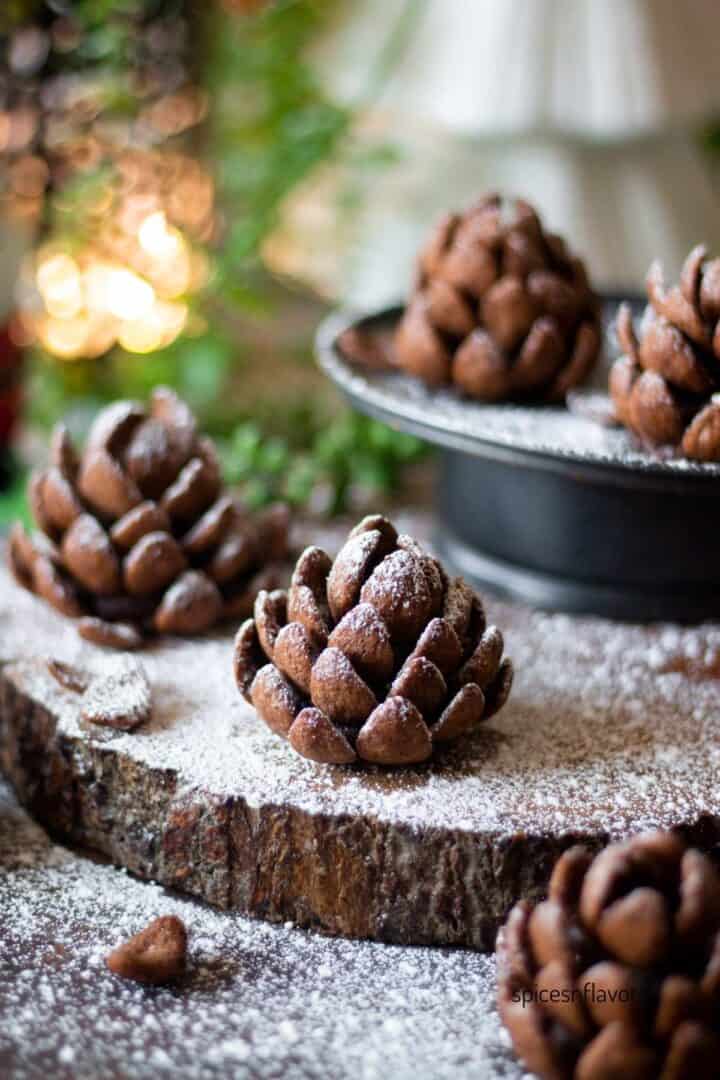 No-Bake Pinecone Truffles using only 3 ingredients - Spices N Flavors