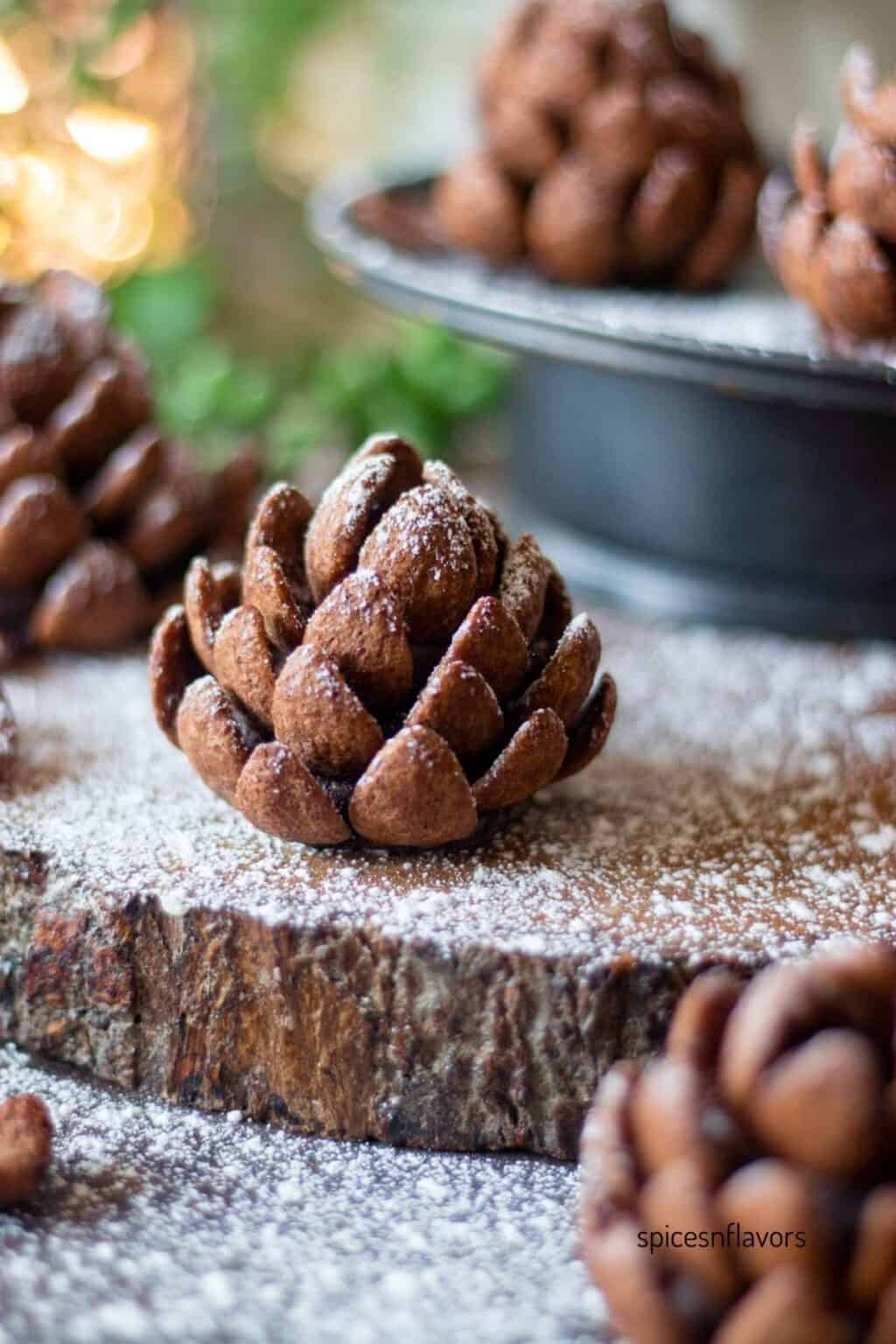 No-Bake Pinecone Truffles using only 3 ingredients - Spices N Flavors