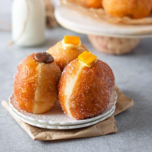 Eggless Bomboloni recipe - Italian Donuts with Cream - Spices N Flavors