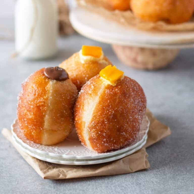 Eggless Bomboloni recipe - Italian Donuts with Cream - Spices N Flavors