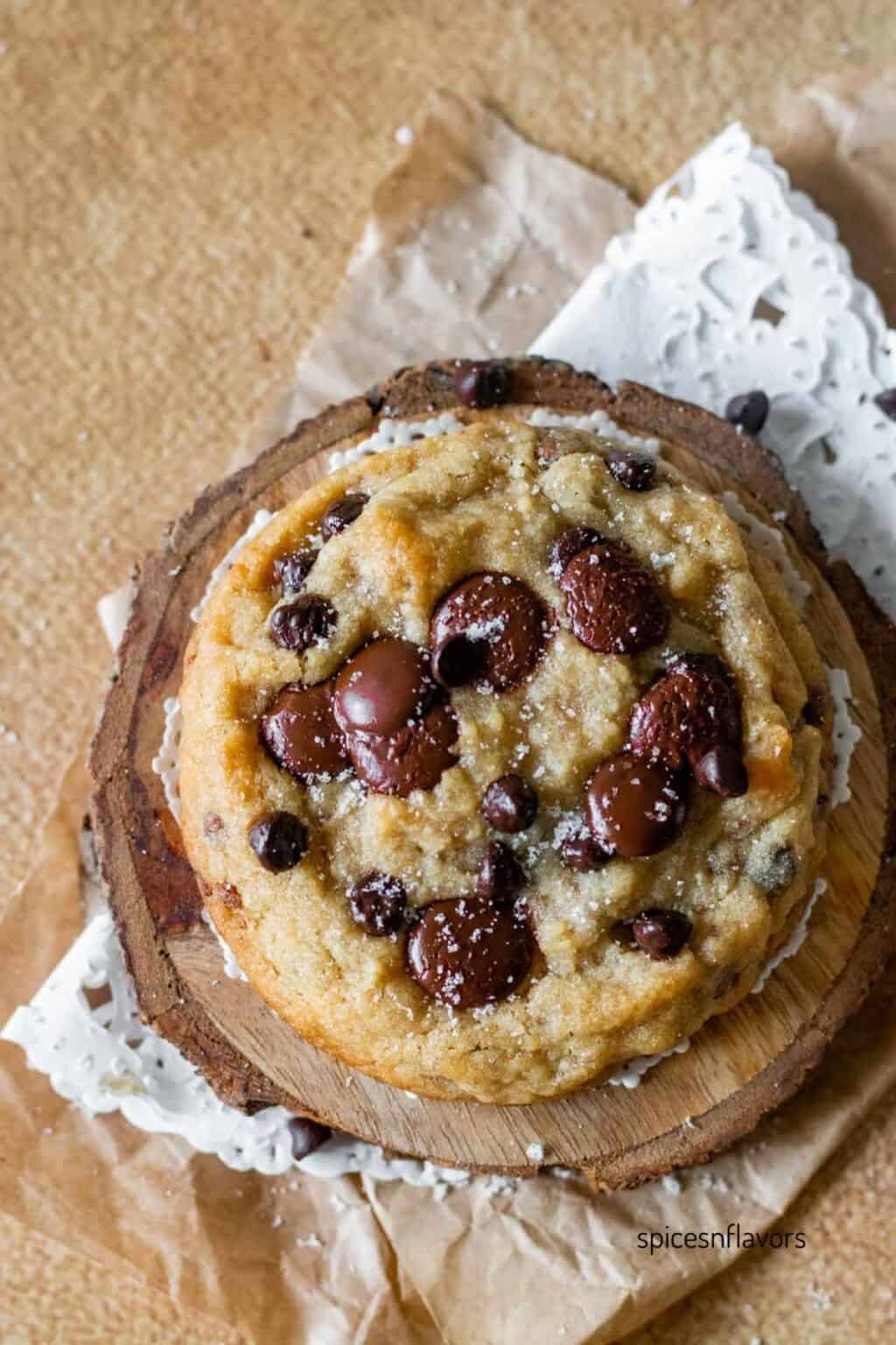 Single Serve Chocolate Chip Cookie without eggs - Spices N Flavors
