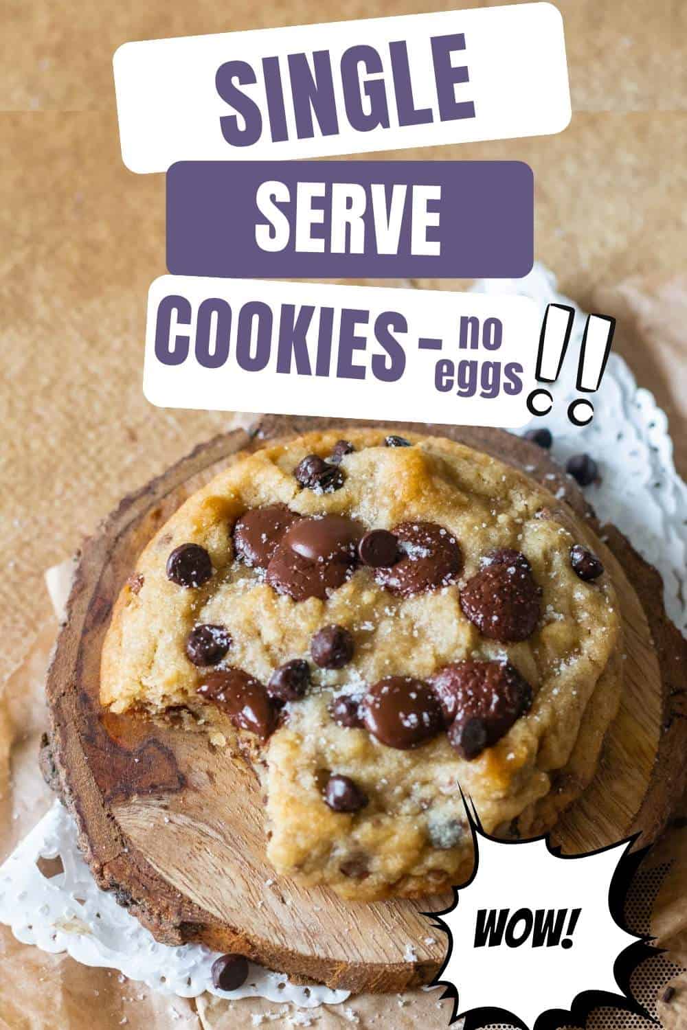 Single Serve Chocolate Chip Cookie without eggs - Spices N Flavors