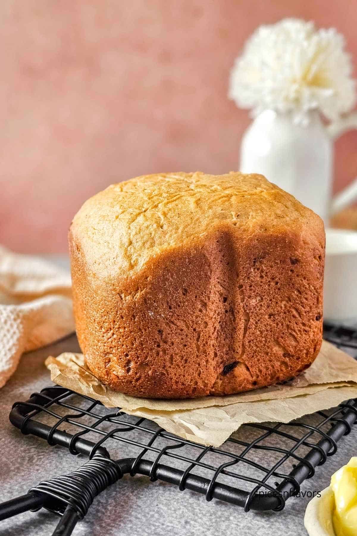 Easy Cinnamon Raisin Bread Machine recipe (Egg-free) - Spices N Flavors