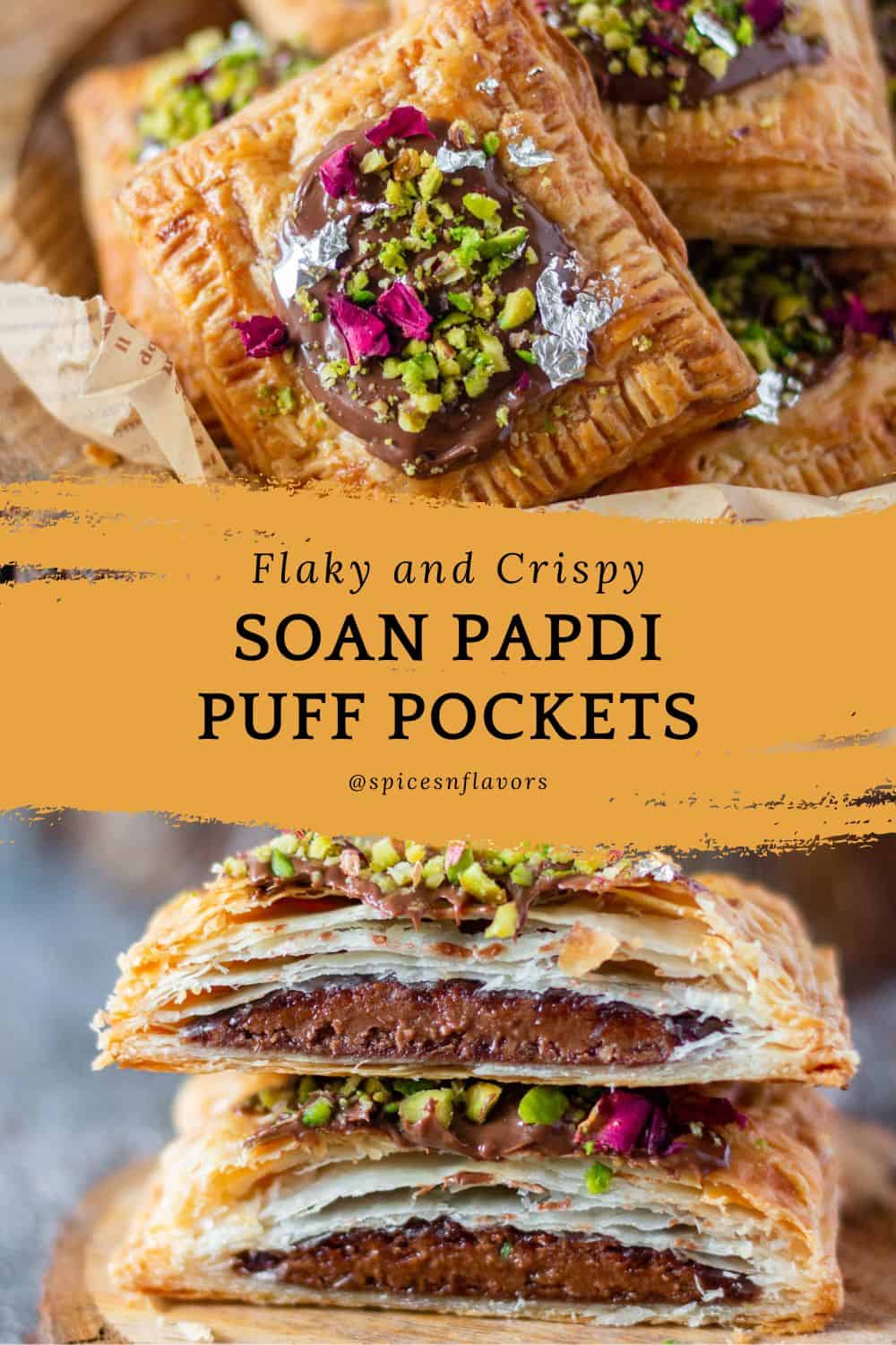 Soan Papdi Puff Pastry Pockets -Easy Indian Fusion Dessert - Spices N ...